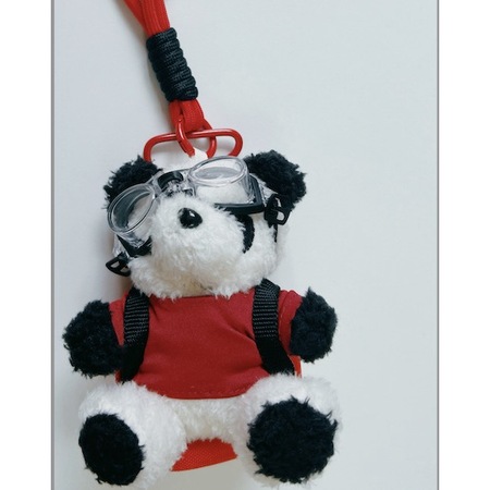 Breloc panda, design unic, material moale, Rosu/Alb - eMAG.ro