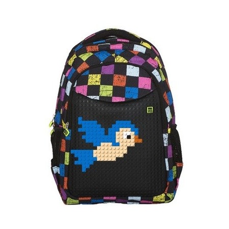 Ghiozdan Pixie negru model "Patratele multicolore" - eMAG.ro