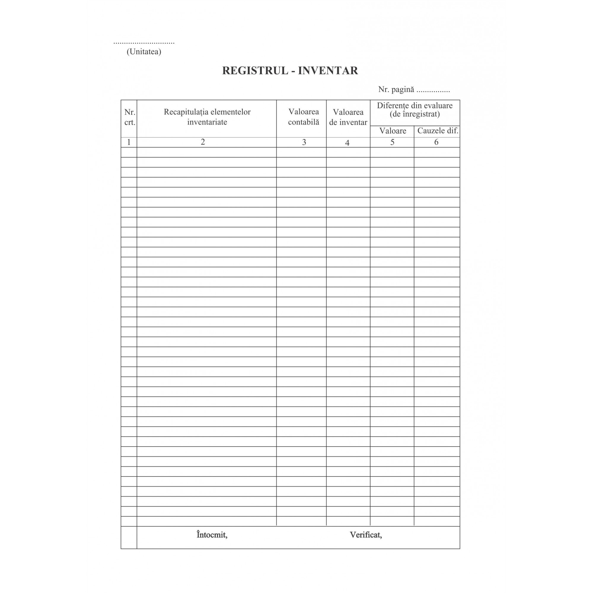 Registru inventar A4 /-/ fata - SAM OFFICE - eMAG.ro