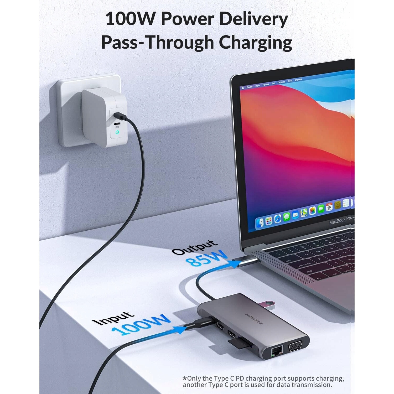 HUB USB-C Luka 12 in 1, 2XHDMI, VGA, 4XUSB-A, Gigabit Ethernet, SD/TF ...