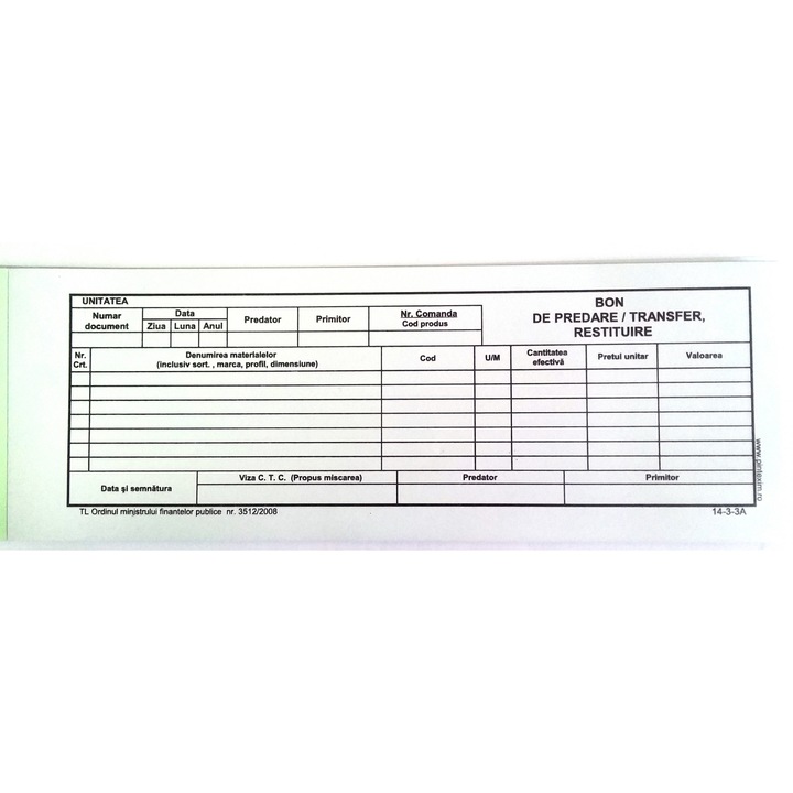 Bon predare-transfer-restituire 1/2 A4 - fata/verso - SAM OFFICE - eMAG.ro