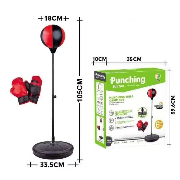 Set sac de box pentru copii “ Knockout by KotaBaby ”, negru si rosu, 87 ...