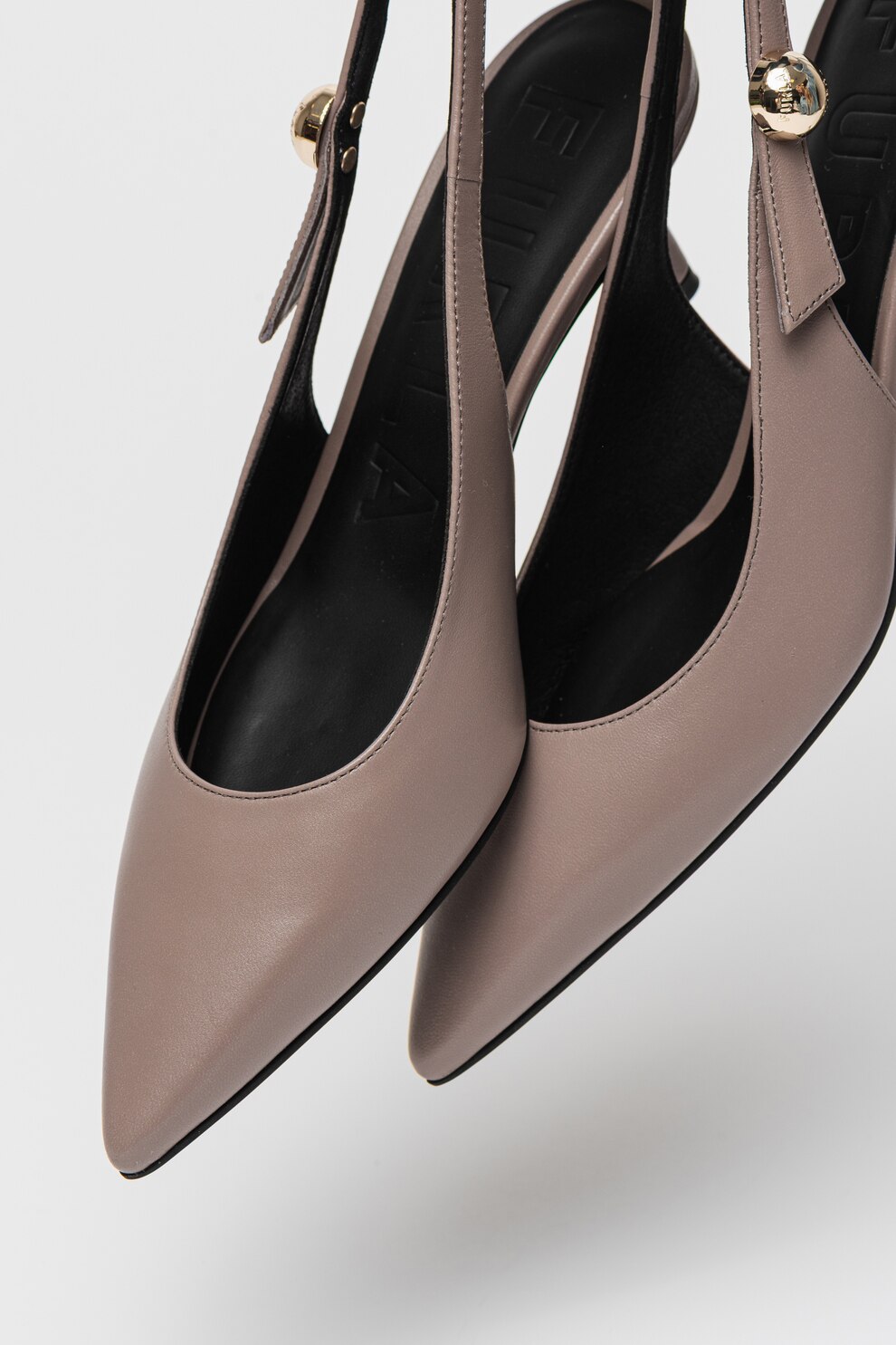 Furla, Pantofi slingback de piele Sfera, Violet prafuit, 39 - eMAG.ro