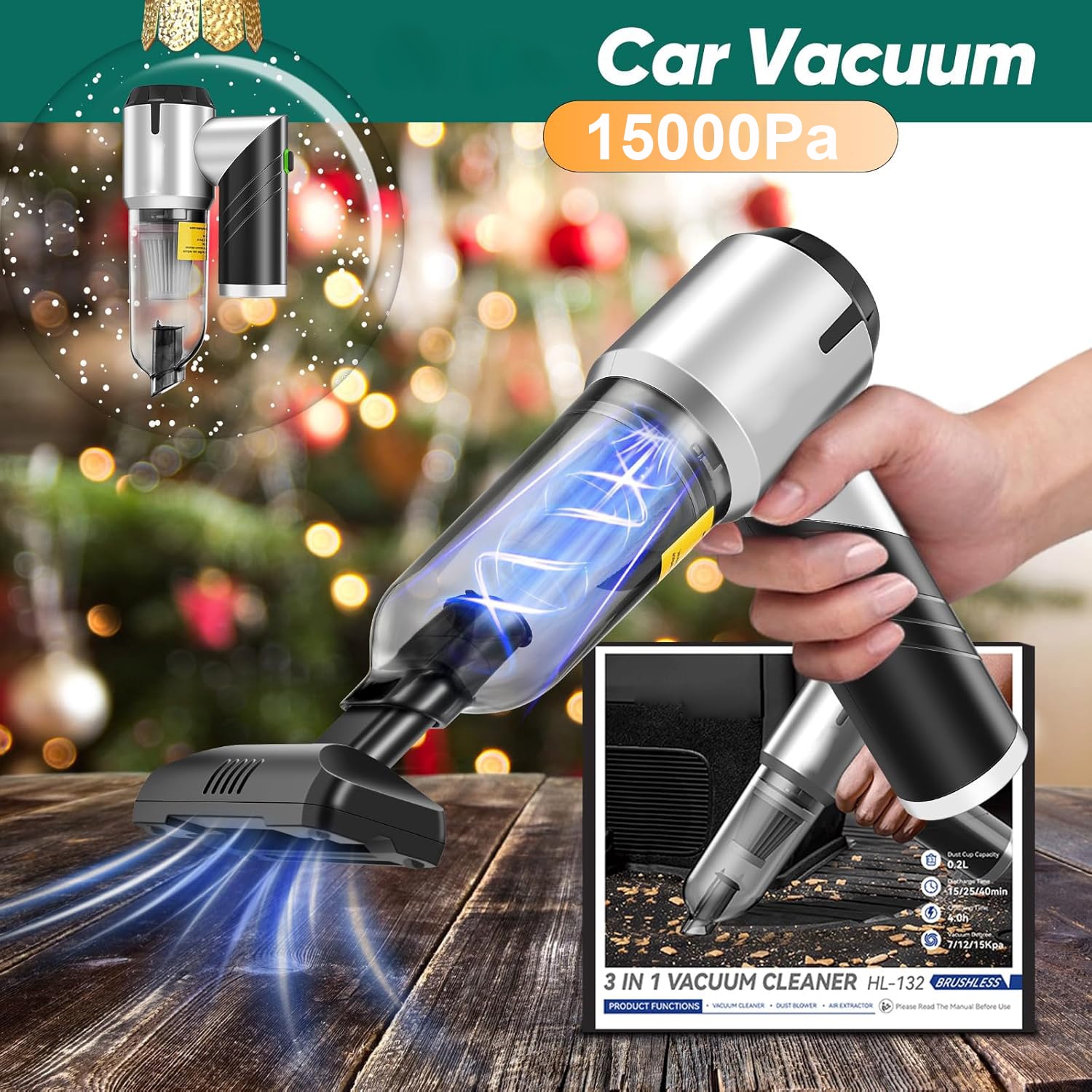 Kézi porszívó 15000Pa Oricean ®, Teljesítmény 120W, Akkumulátor 6000 ...