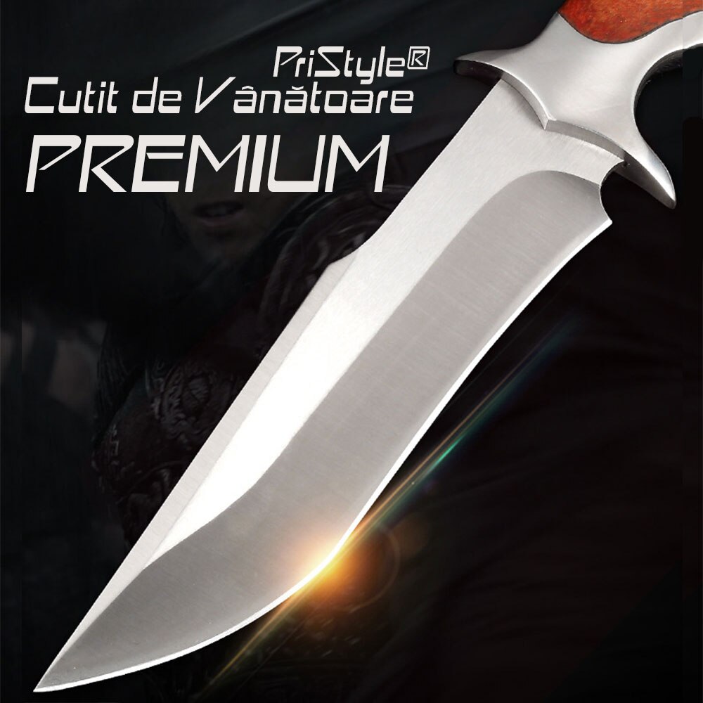 Cutit Profesional de Vanatoare, Cu Teaca de Piele, Perfect pentru ...