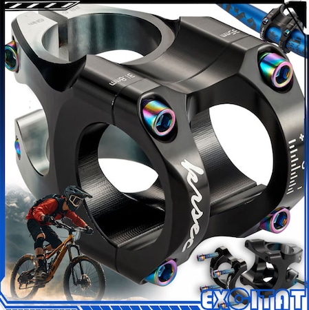 Pipa ghidon Ultra-Usoara de aluminiu CNC, EXCITAT®, tija scurta MTB de ...