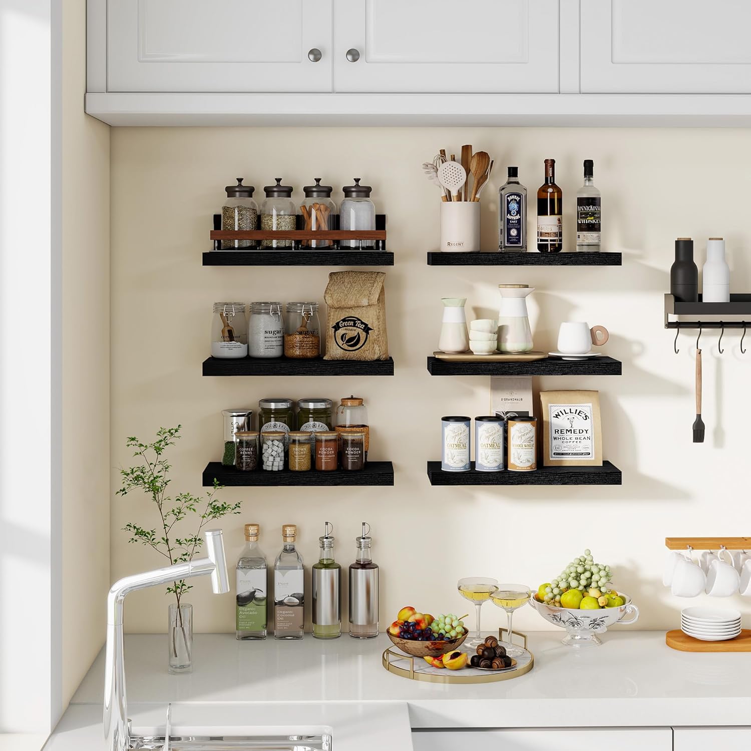 Set rafturi de perete suspendate, Wacorresi, Polita perete cu suport ...