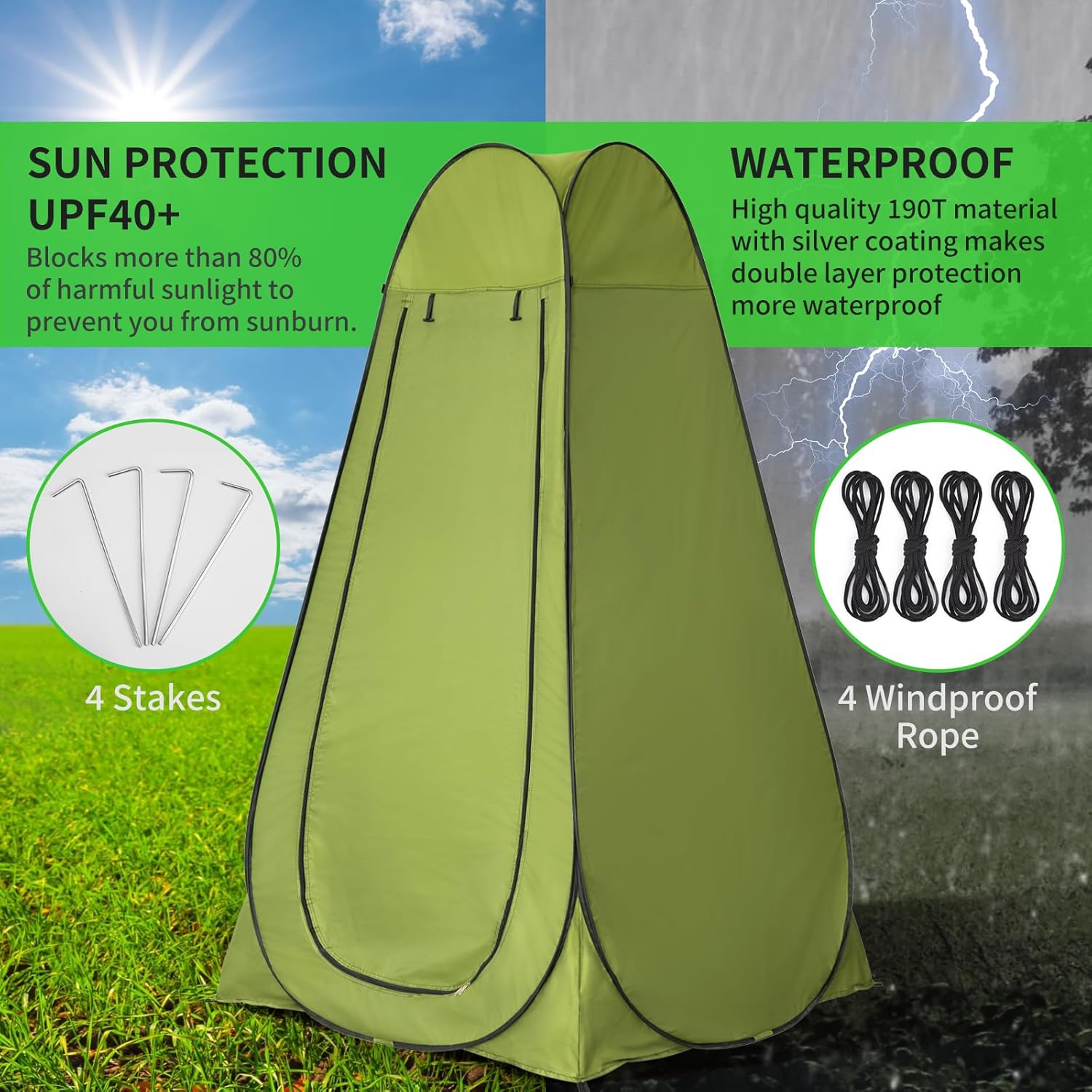 Cort de dus, Wacorresi, Cort Tip Cabina Dus pentru Camping, portabil ...