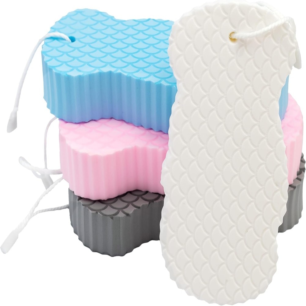 Burete exfoliant (4 bucati) - burete de baie exfoliant ultra moale ...