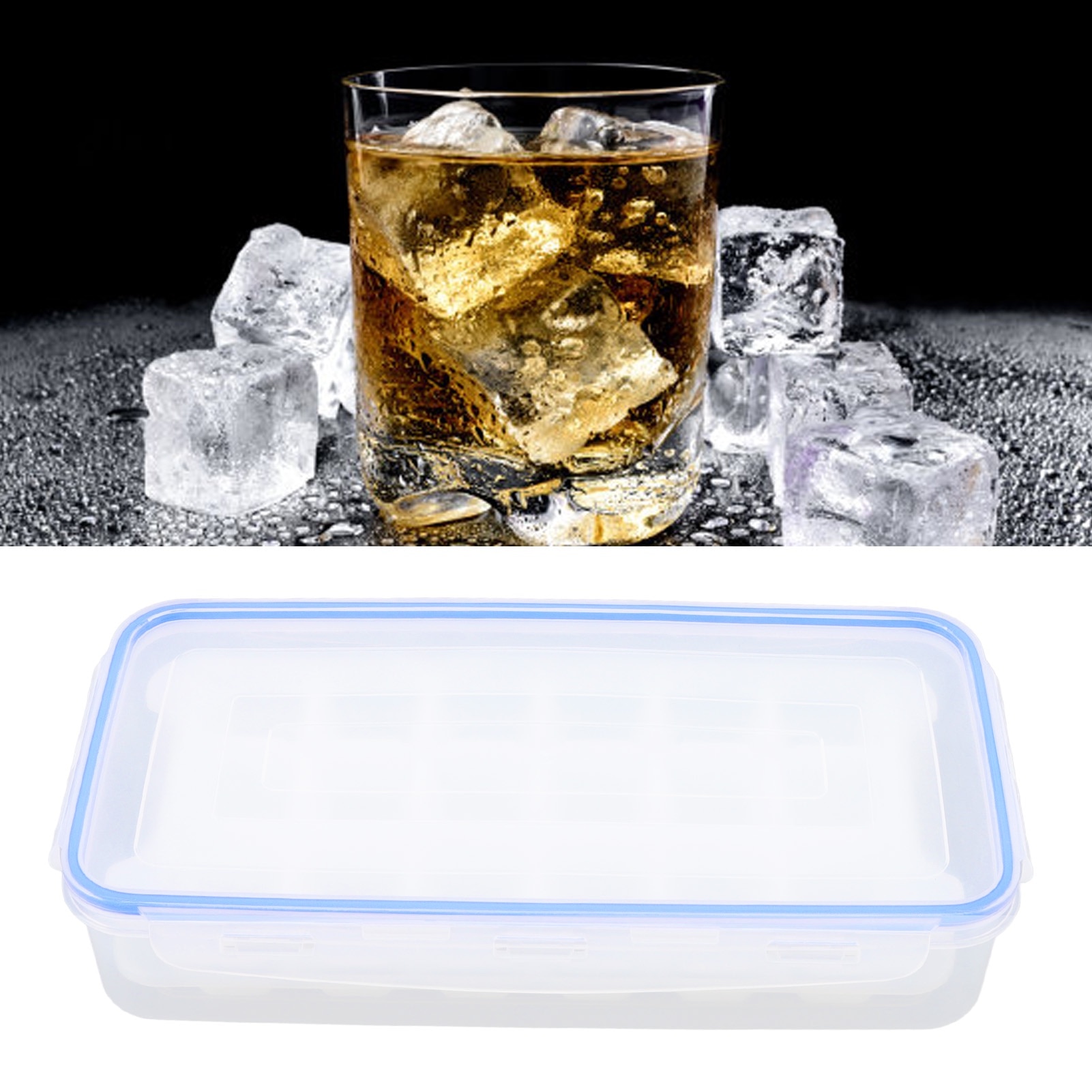Forma cuburi de gheata, 1.7L, 2 straturi, 36 grile, cu capac si banda ...