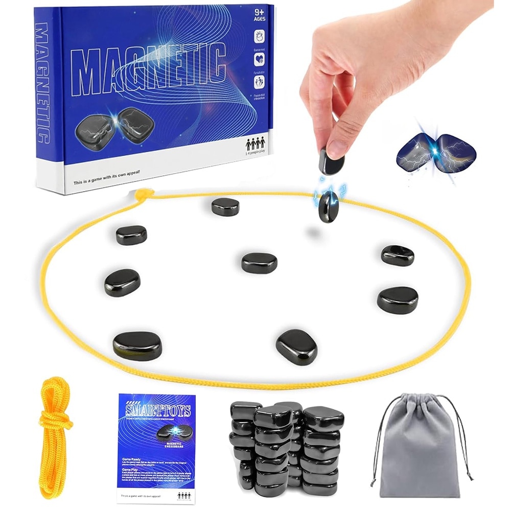 Set Joc de Sah Magnetic, 24 Piese, Negru, 2-4 Jucatori, Activitate ...