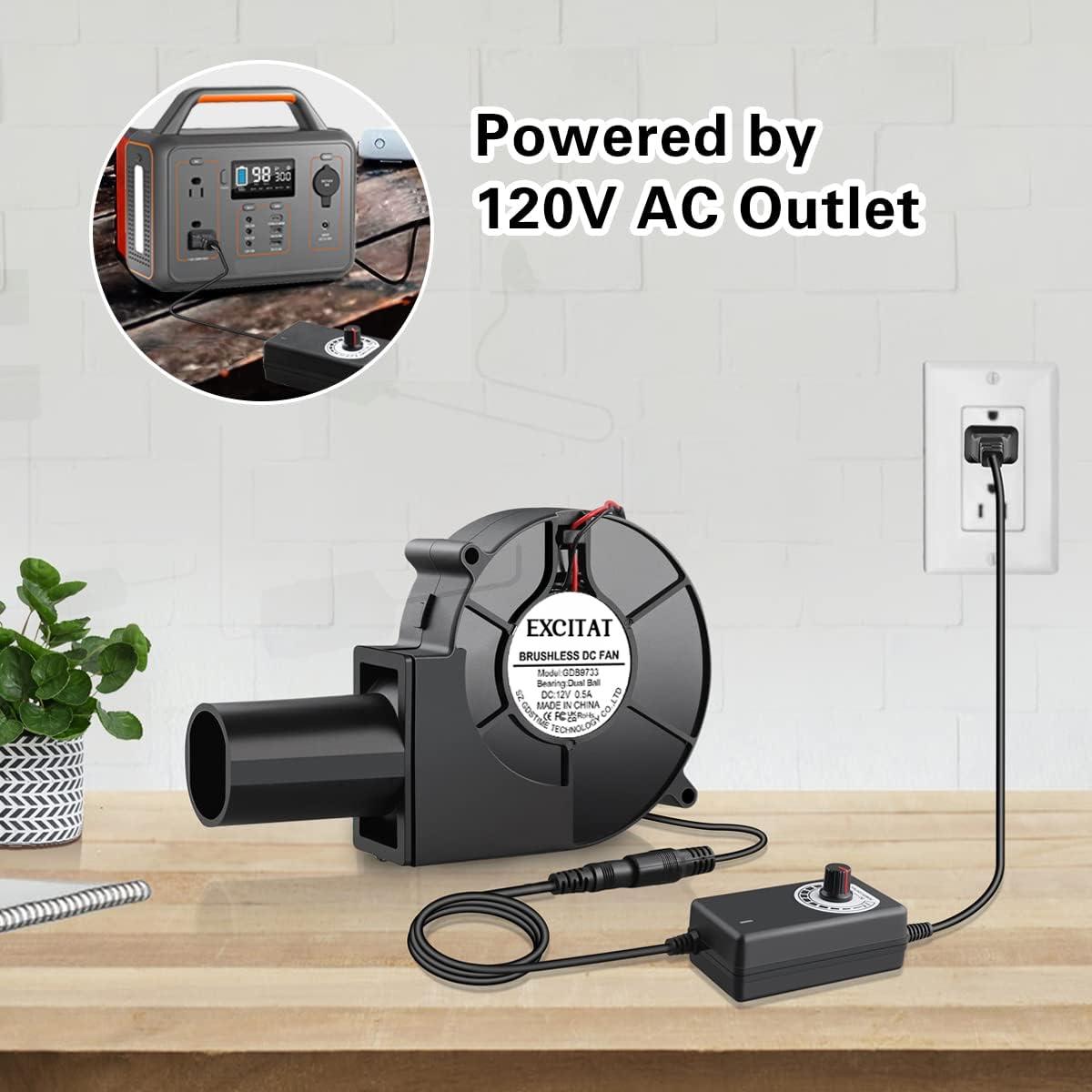 Suflanta portabila pentru gratar, 97mm, EXCITAT®, controler de viteza ...