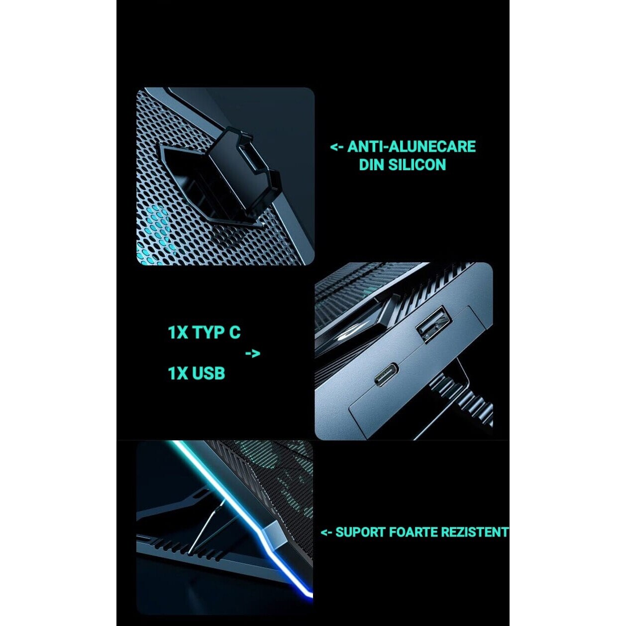 Cooler Laptop, Cu 10 Ventilatoare si 5 Trepte De Viteze Pentru ...