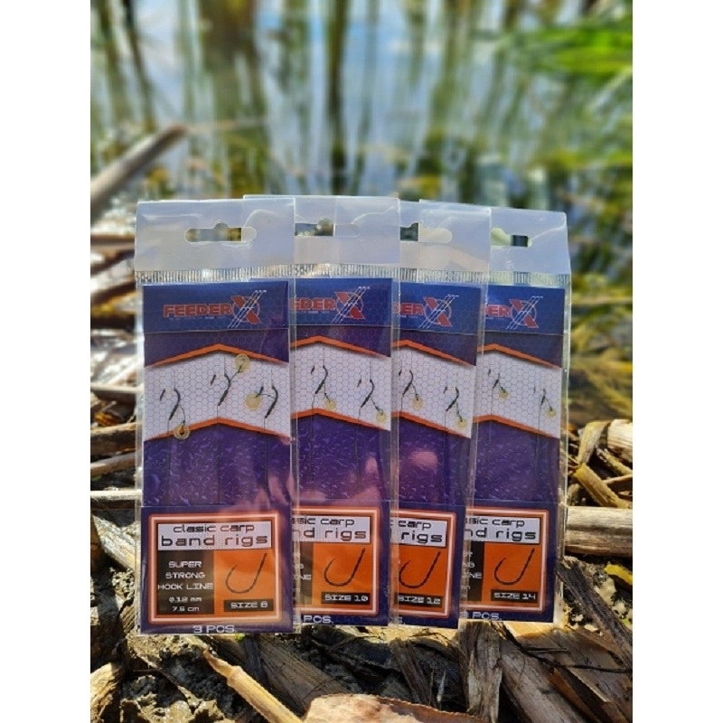 Set 3 carlige legate FeederX Clasic Carp Band Rig marime 12 - eMAG.ro