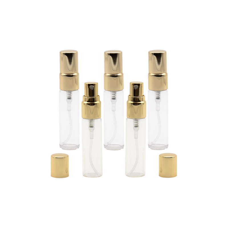 Set 5 bucati flacoane de parfum din sticla transparenta 5 ml si ...