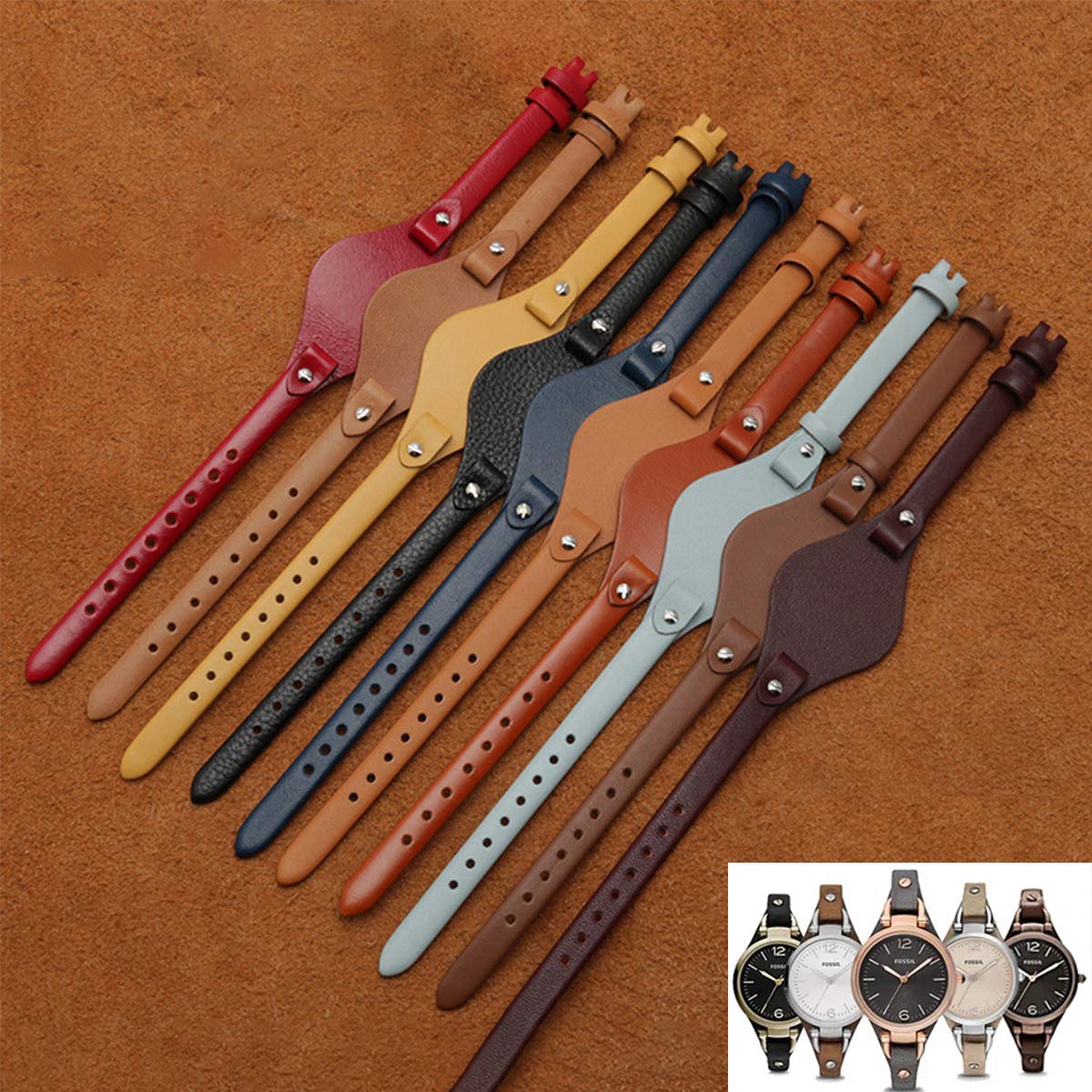 Bratara ceas CloudCradle, compatibila ceas Fossil ES, Piele naturala ...