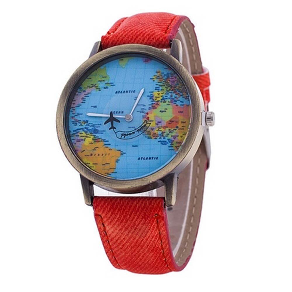 Ceas barbatesc pentru barbati cu secundar avion aviator si cadran glob ...