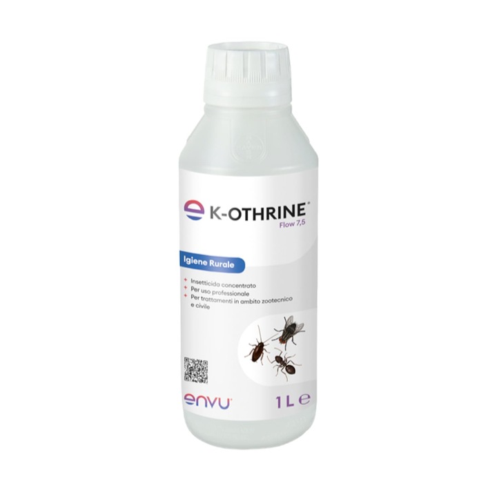 Insecticid Bayer-Envu pentru muste, tantari, gandaci, insecte K-othrine Flow 7.5 - 1 L si sac ...