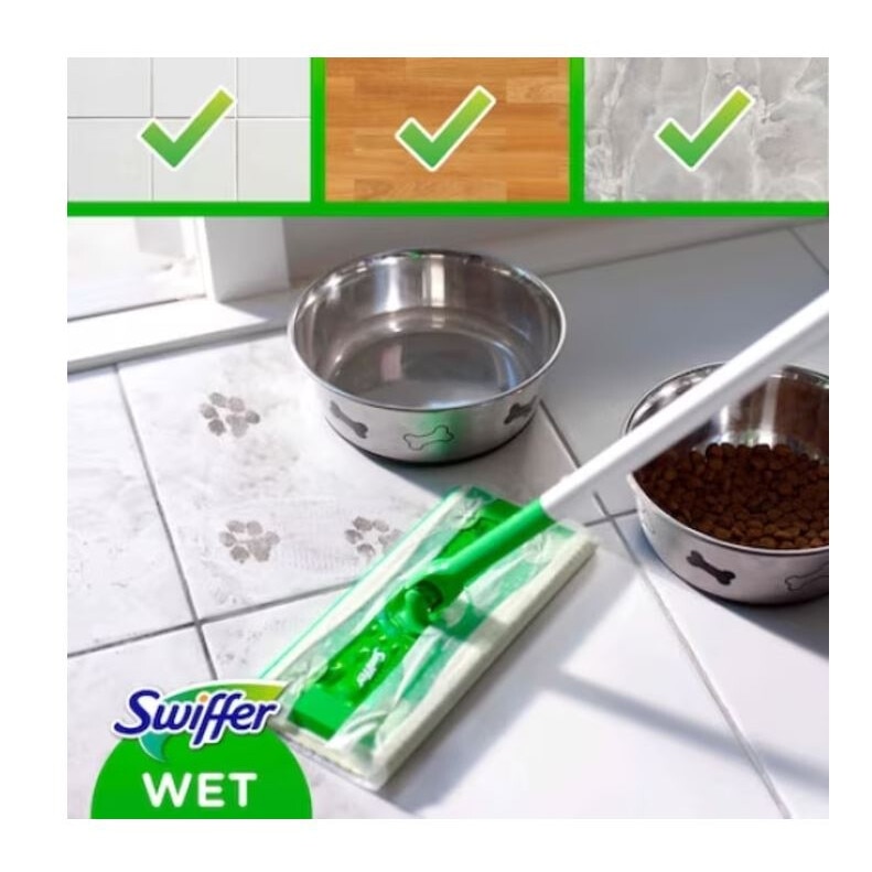 Mop Uscat/Umed Swiffer Trap & Lock 1 Mop, 3D Clean, 4 Rezerve lavete ...