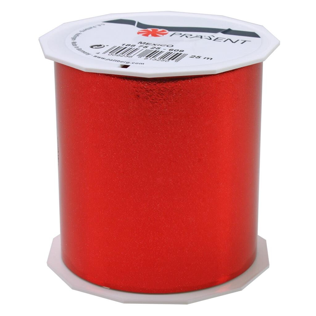 Panglica polipropilena metalizata rosie, latime 9cm, lungime 5m - eMAG.ro