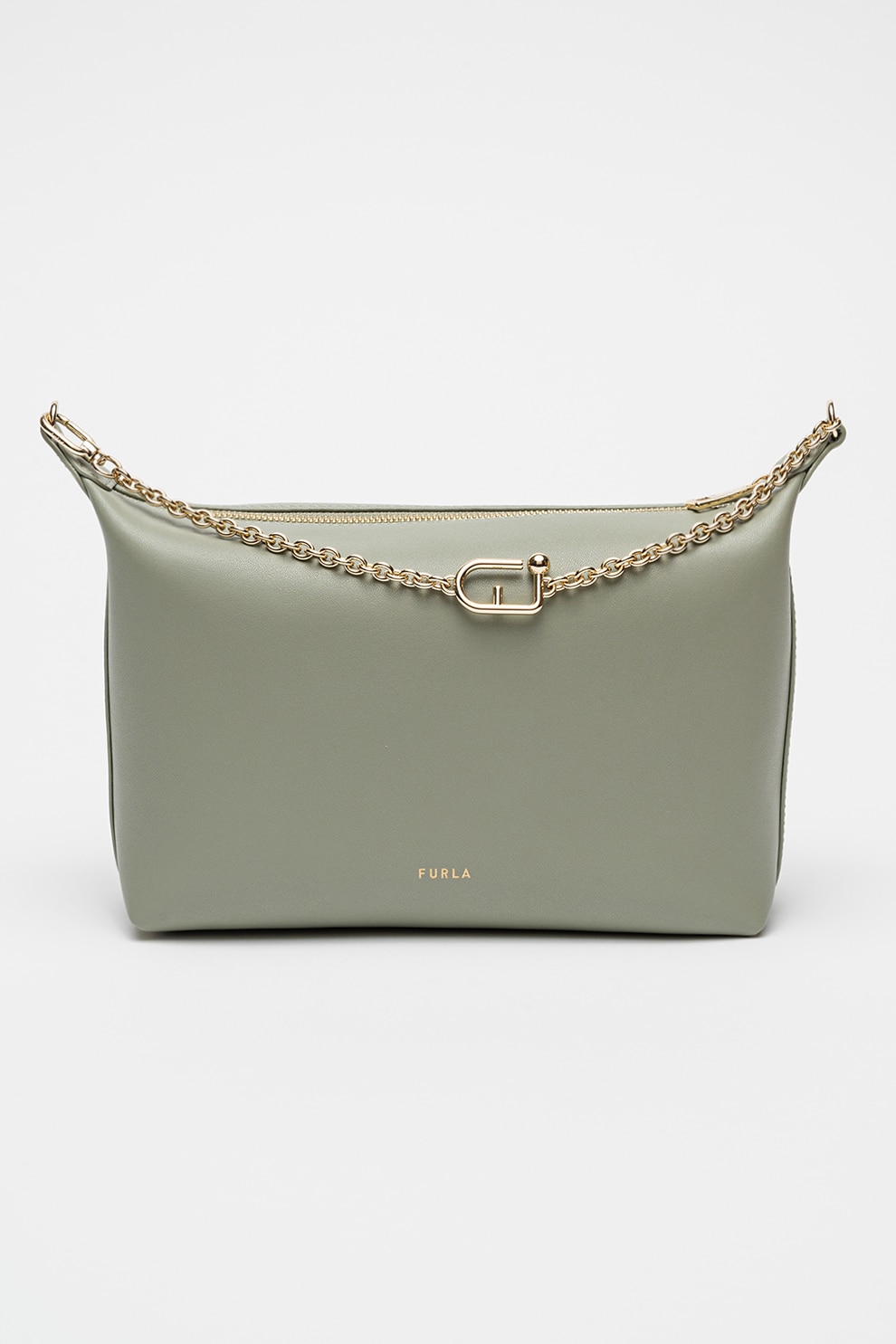 Furla, Geanta crossbody de piele Nuvola, Verde sparanghel - eMAG.ro