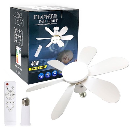 Ventilator de plafon cu lumina LED 2 in 1, LyndNice, 3 viteze, 3 ...
