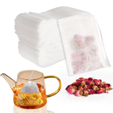 Set 200 filtre de ceai din hartie, 7x9cm, cu cordon, pentru ceai vrac ...