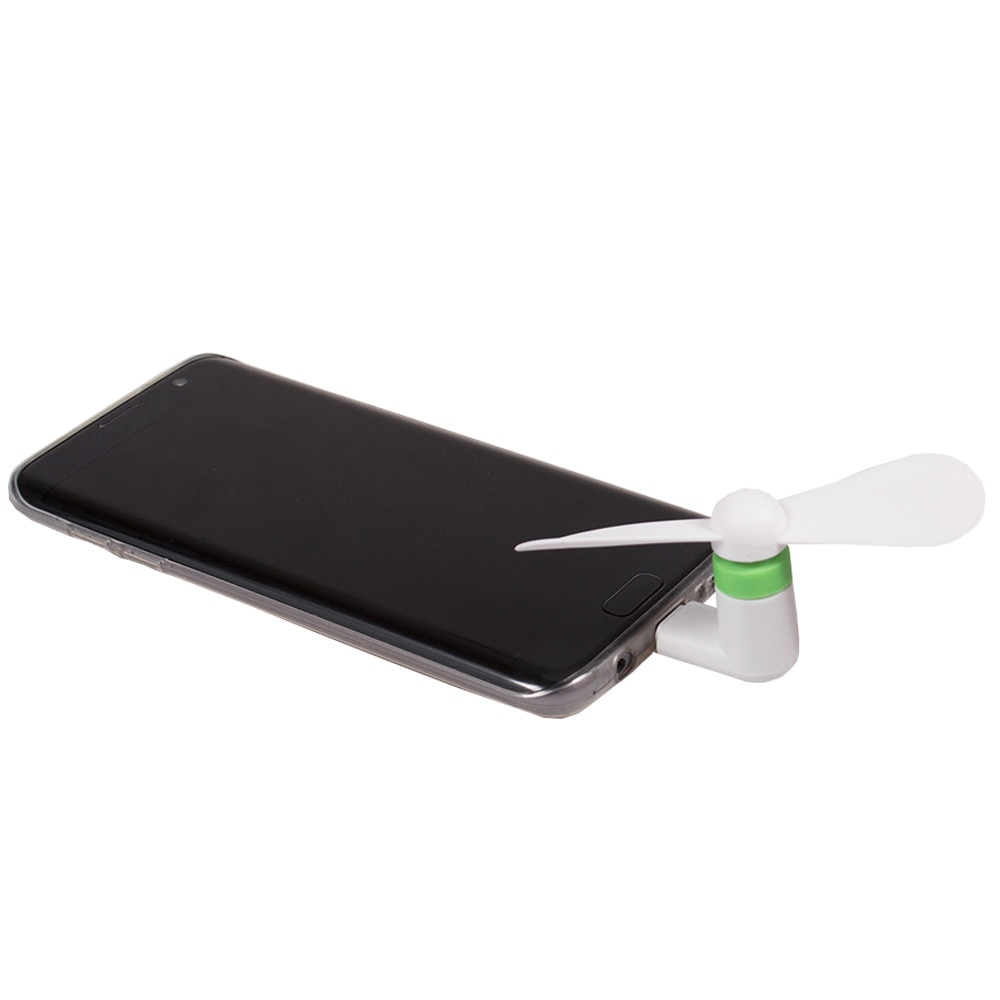 Ventilator mini portabil pentru telefon si tableta, port mini USB, alb ...