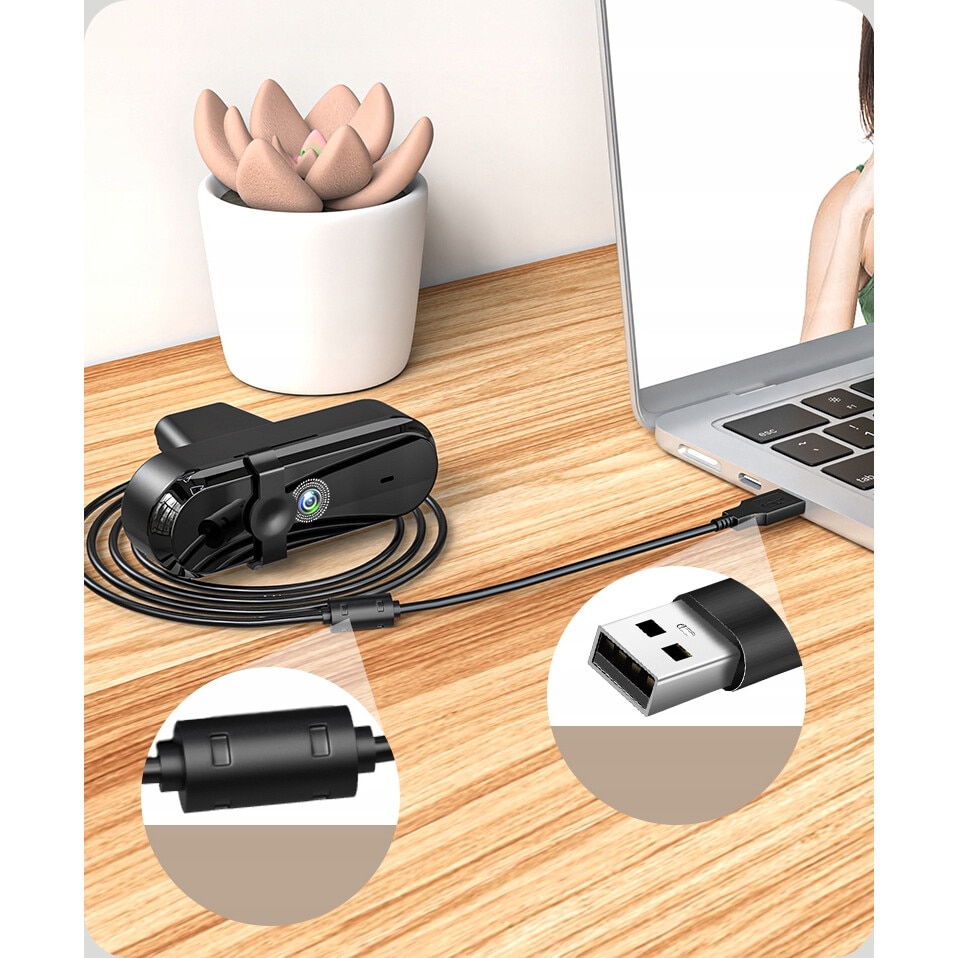 Camera Web cu microfon Zenwire, W6, pentru calculator /l aptop, USB 3.0 ...