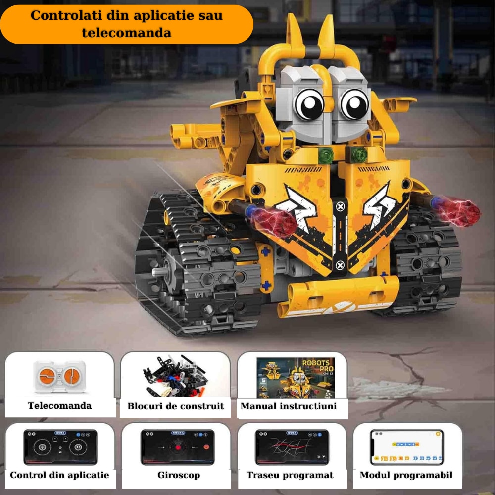 Set de Constructie Robot 5-in-1, STEM, Pentru Copii, Dezvoltare abilitati, Robotica, 269 piese ...