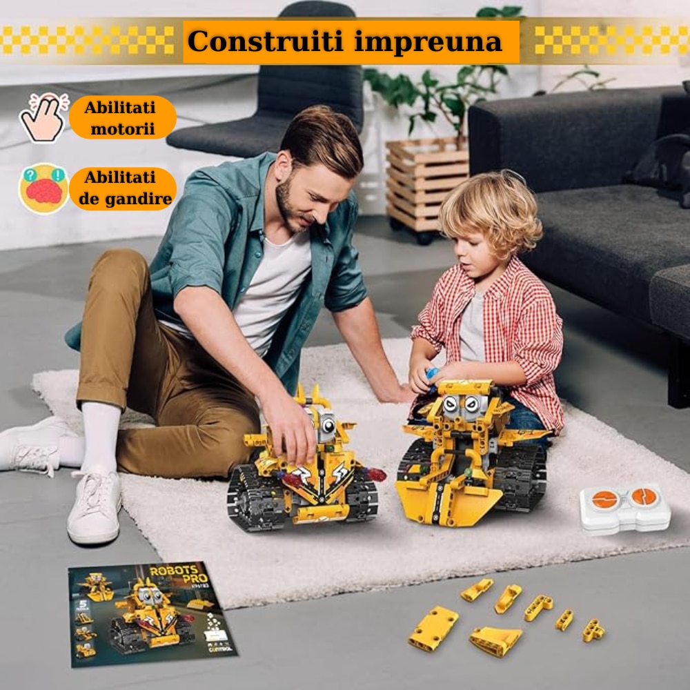 Set de Constructie Robot 5-in-1, STEM, Pentru Copii, Dezvoltare abilitati, Robotica, 269 piese ...