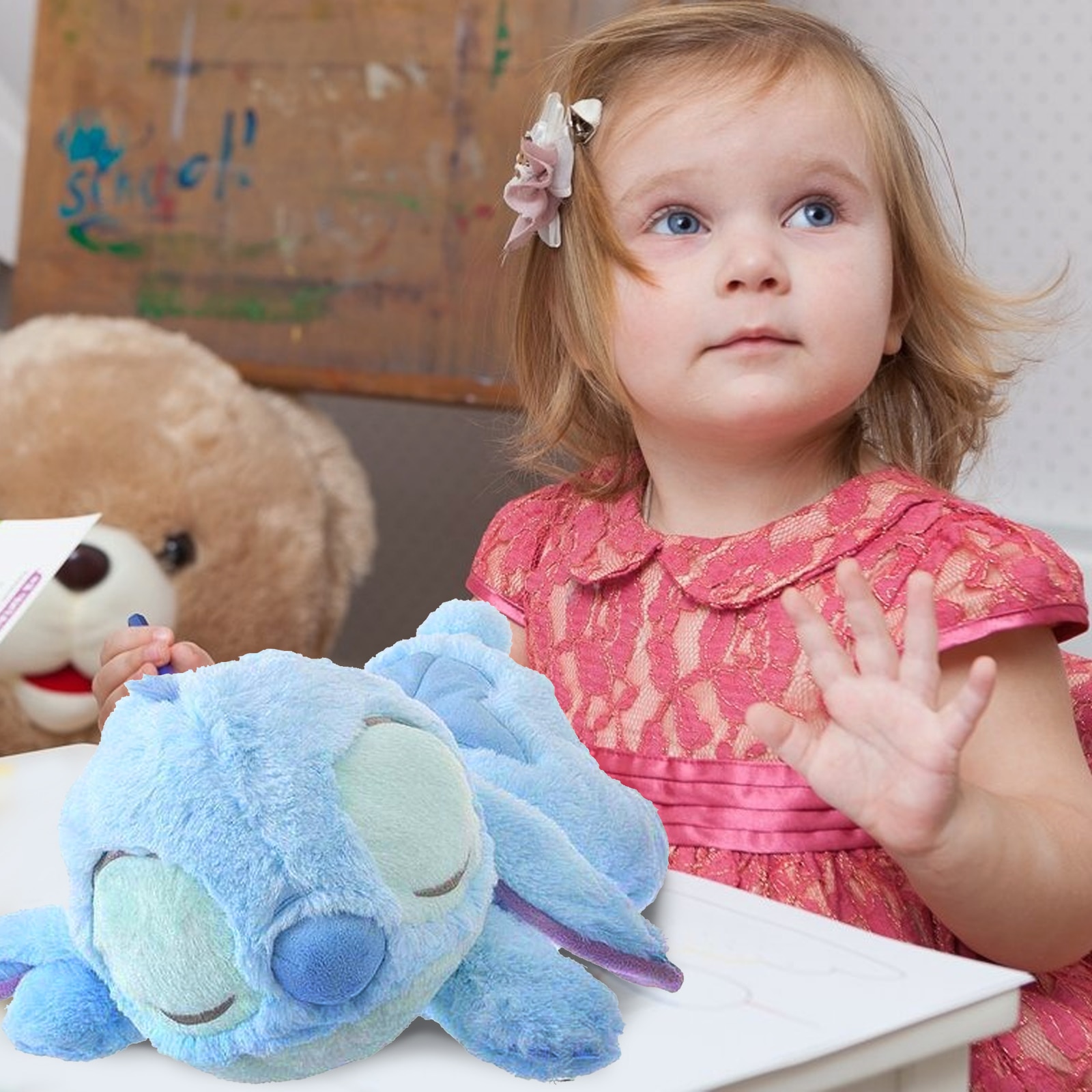 Jucarie de plus Stitch 45 cm, jucarie de plus Stitch albastru deschis ...