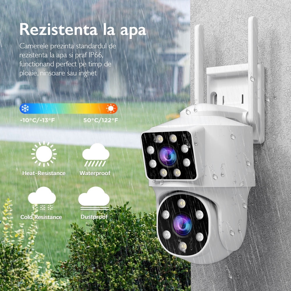 Camera De Supraveghere Video CCTV Dubla WIFI SriHome® SH063 PRO, 8MP ...