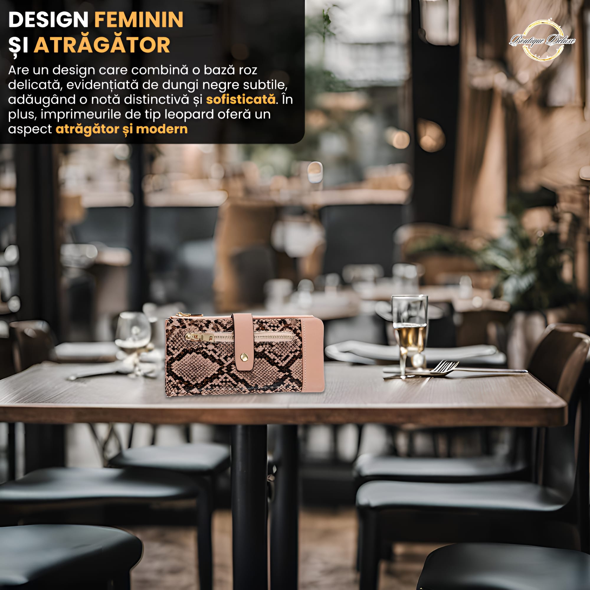 Portofel Modern Dama Boutique Deluxe, Piele Ecologica Rezistenta ...