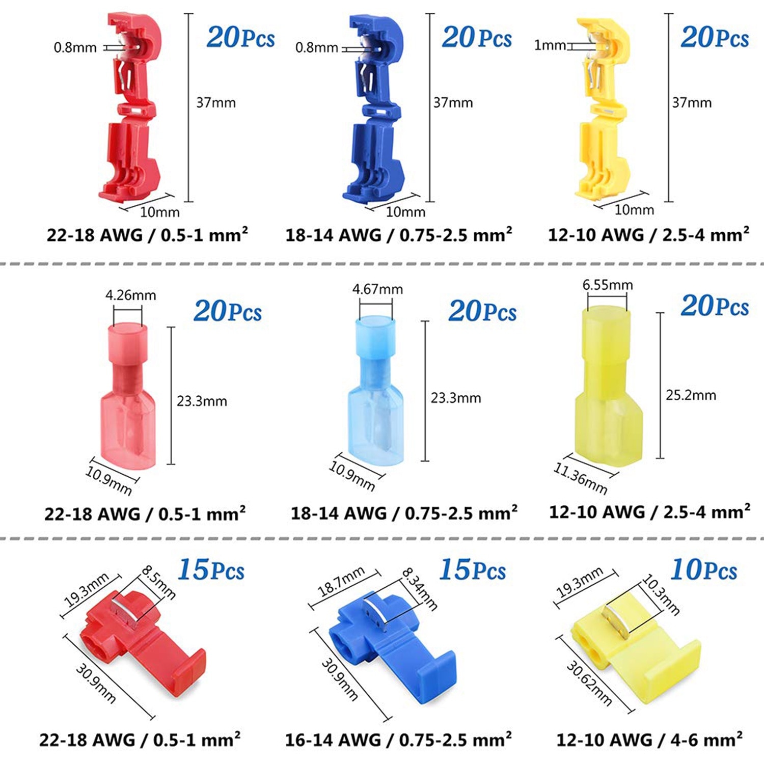Set de conectori rapizi T Tap, Novaza Tech, 160 bucati, compatibili cu ...