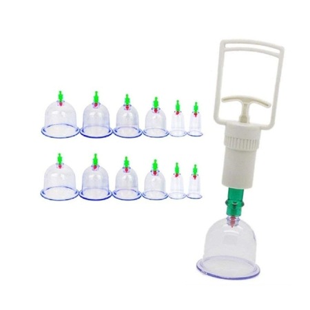 Set 12 Ventuze pentru Masaj Profesional Lotfi, Pompa cu Vacum ...