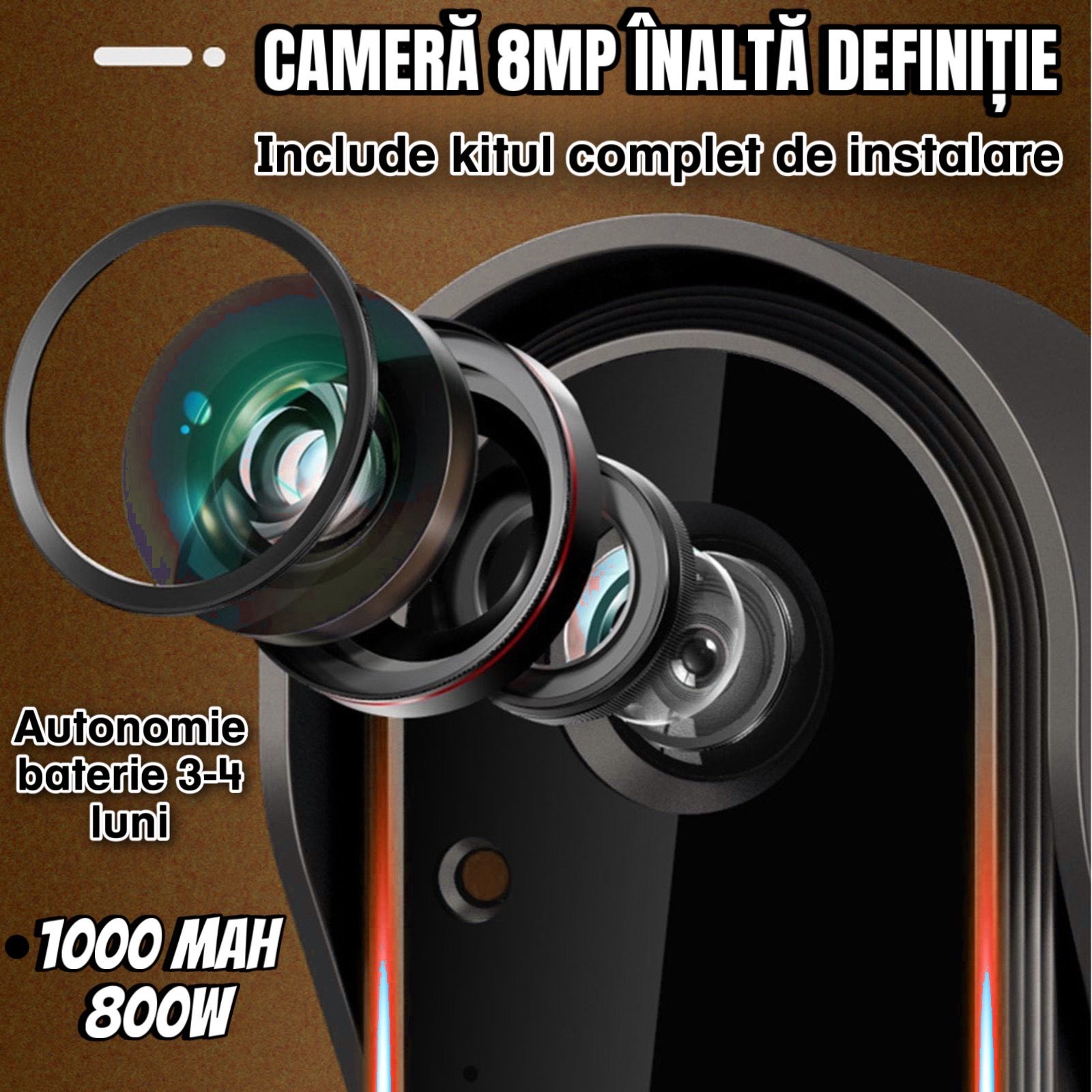 Sonerie video fara fir wireless exterior cu monitor, HITTERGEM ...