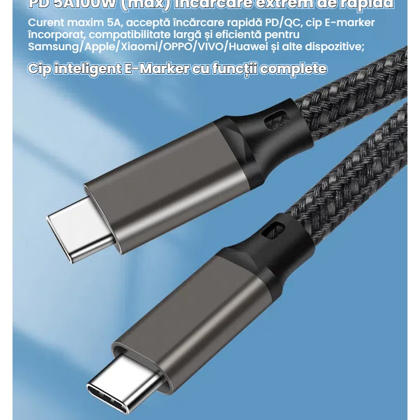 Кабел Sugxia® USB-C 3.2, USB Type-C към USB Type-C, 20Gbps трансфер ...