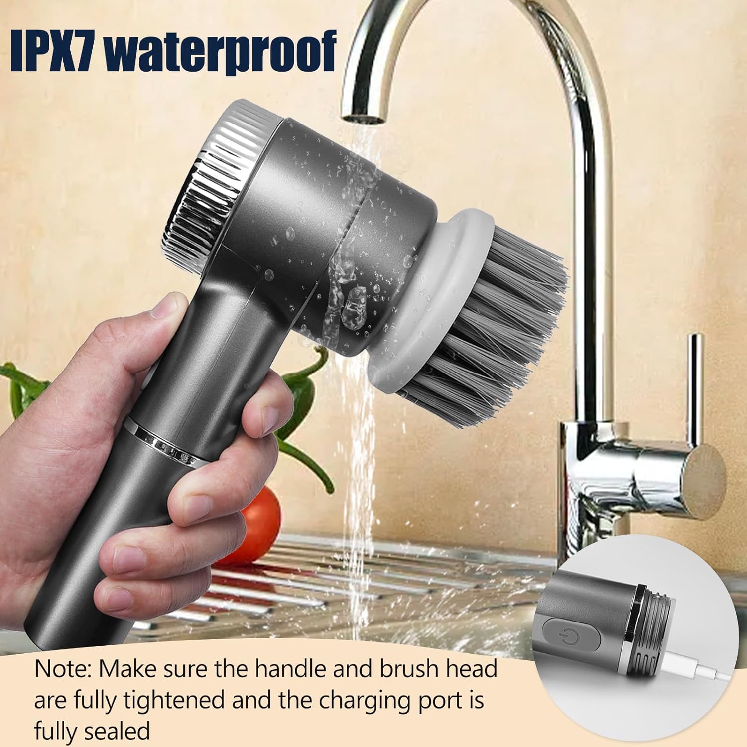 Perie electrica rotativa de curatare, Excitat®, 5 Capete, 3 viteze ...