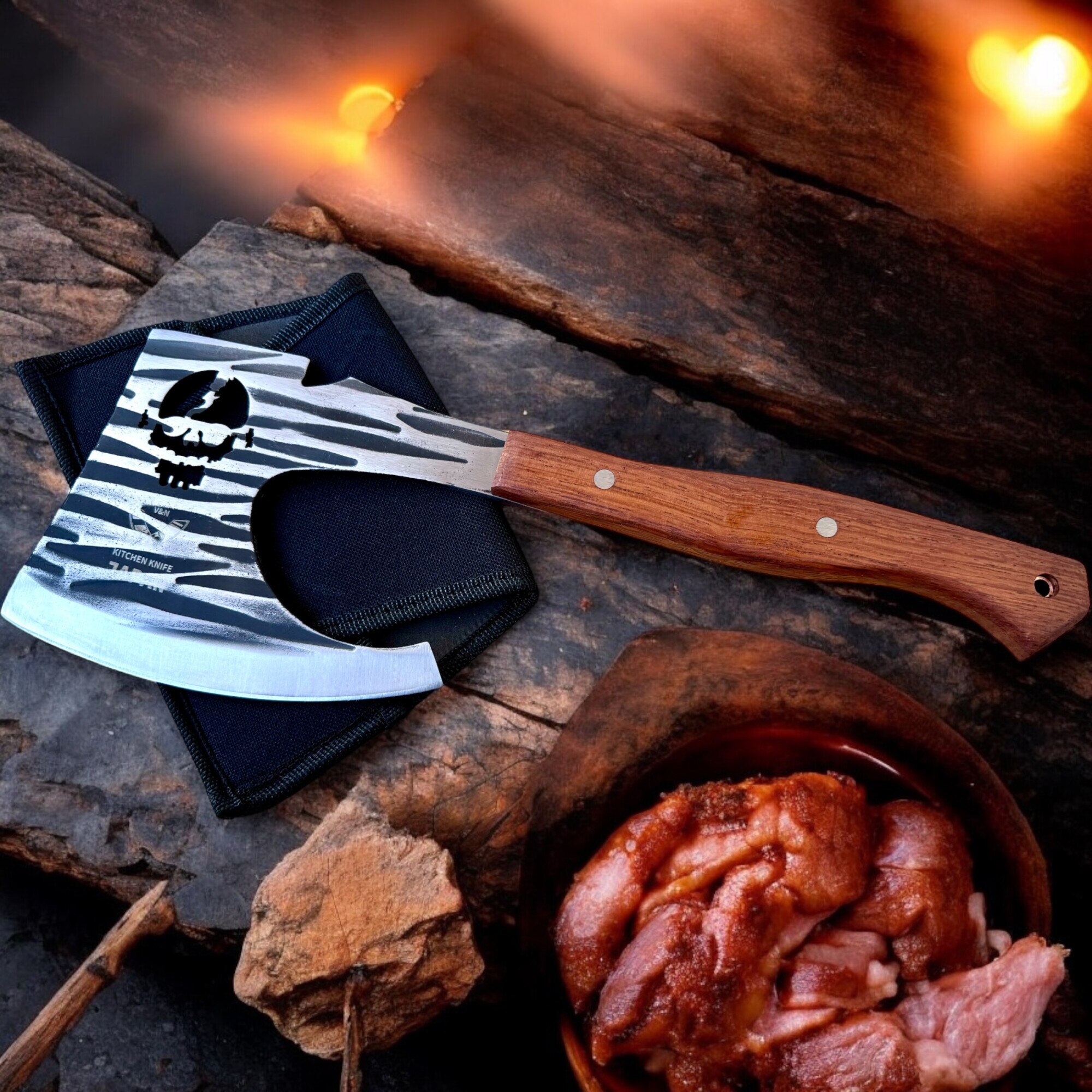 Satar/Topor Profesional Japonez - Lama Curbata Forjata din Otel ...