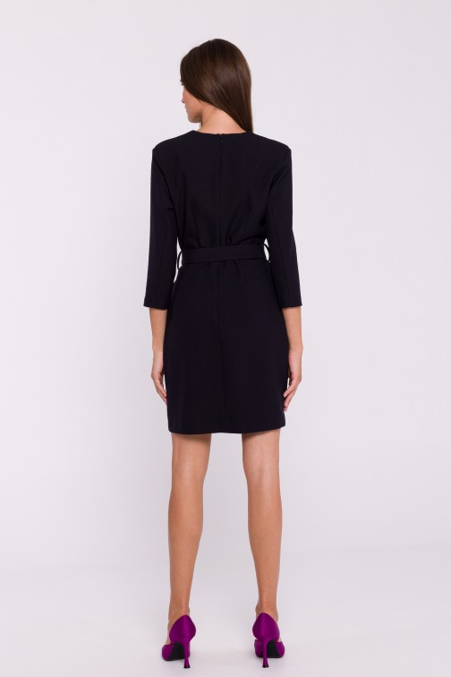 Rochie simpla cu curea in talie Stylove, Negru, M - eMAG.ro