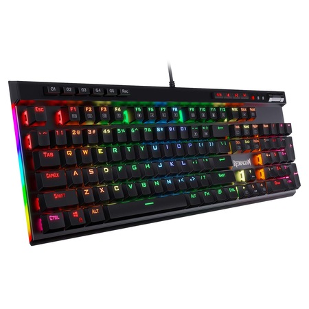 Tastatura gaming LYCENXI K580 VATA, 5 taste macro, iluminare RGB, neagra - eMAG.ro