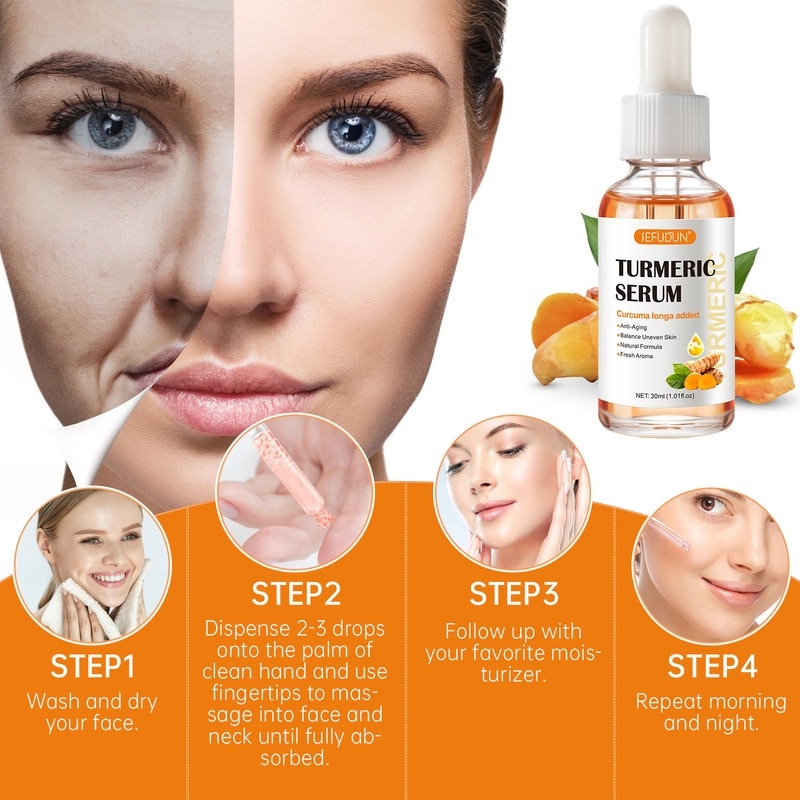Ser corector pete intunecate cu turmeric, Sefudun, 30 ml, hidratant ...
