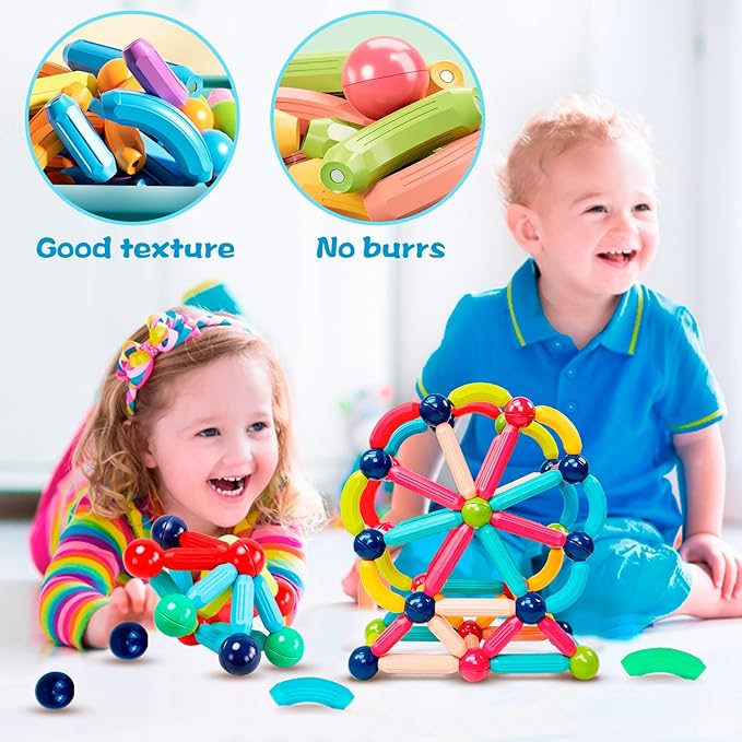 Set jucarii magnetice pentru constructie magnetic Sticks 3D, Wacorresi ...