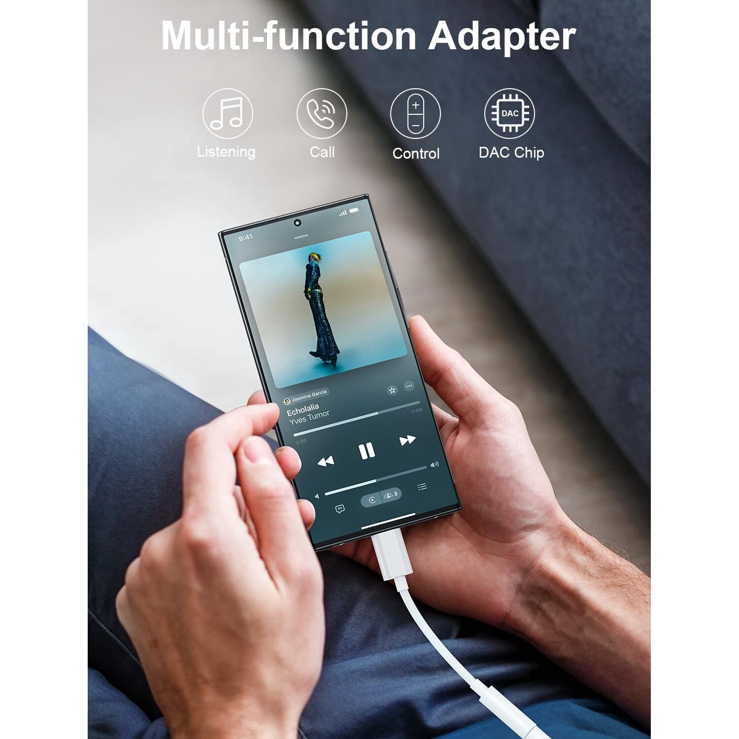 Adaptor audio pentru telefon, casti de la USB-C la 3,5 mm, compatibile ...