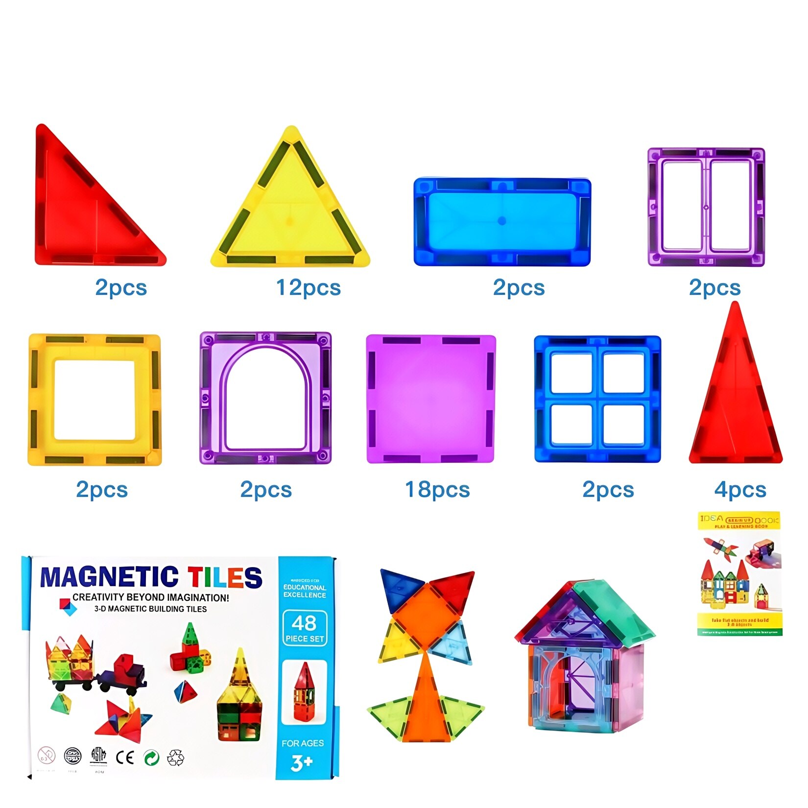 Set de constructie cu placi magnetice, Wacorresi, set de Constructie ...