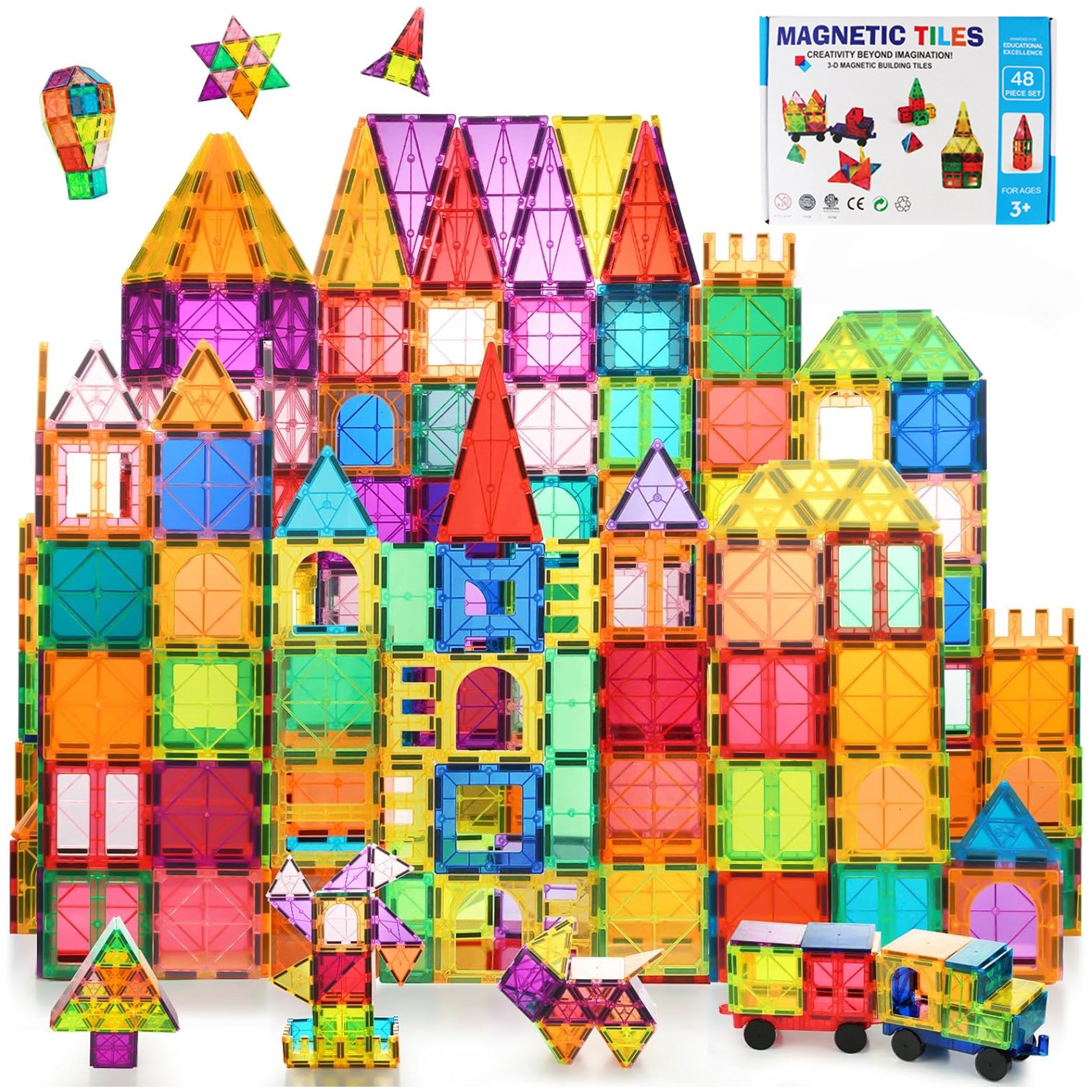 Set de constructie cu placi magnetice, Wacorresi, set de Constructie ...