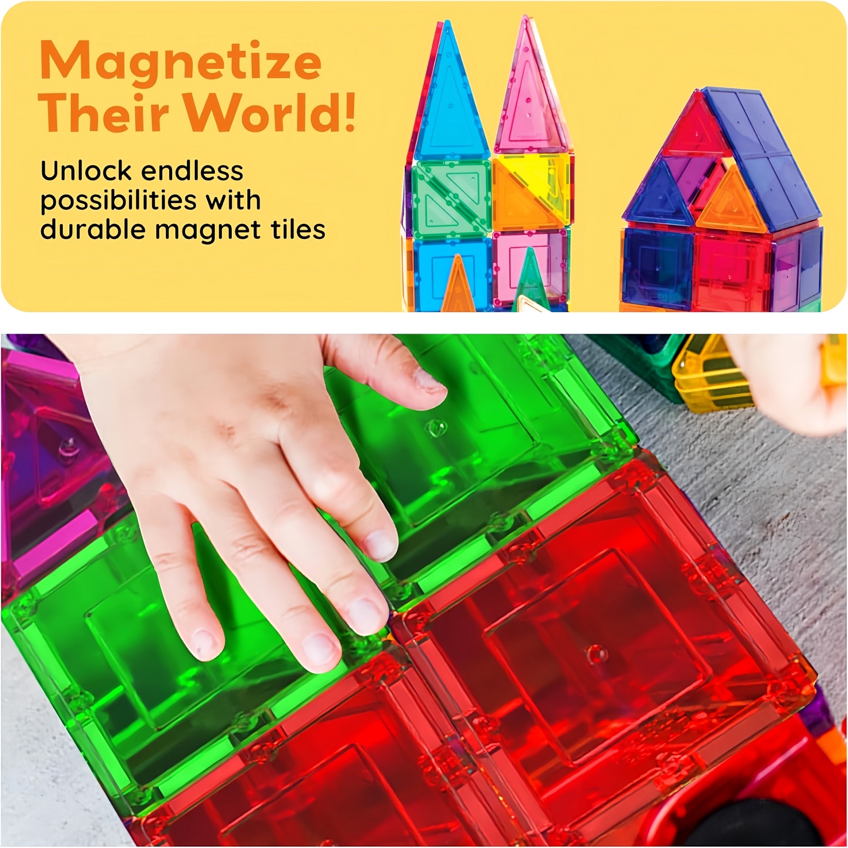 Set de constructie cu placi magnetice, Wacorresi, set de Constructie ...