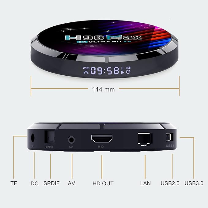 Mediaplayer H96 Max RK3528, cu telecomanda, Rezoultie 8K, Android 13 ...