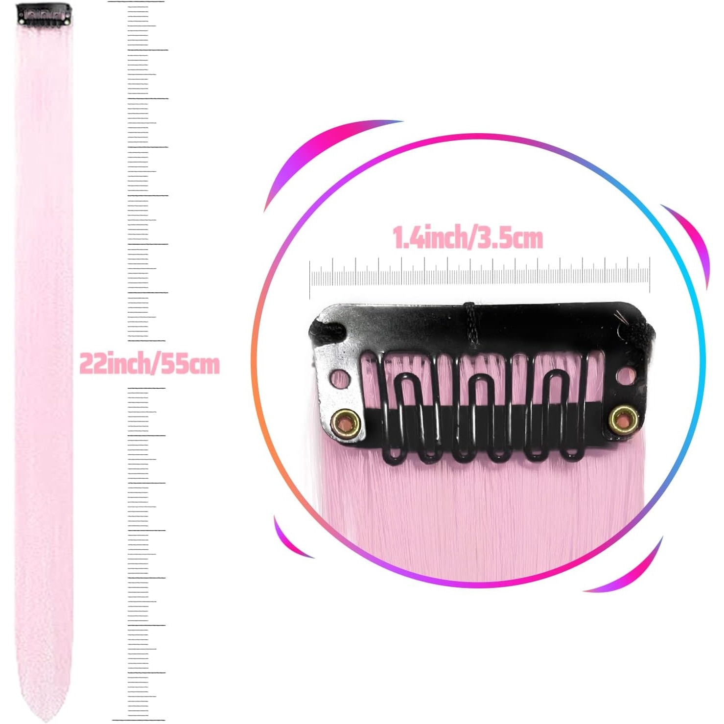 10 bucati Placi de indreptat pentru extensii de par colorate de 22 inch ...
